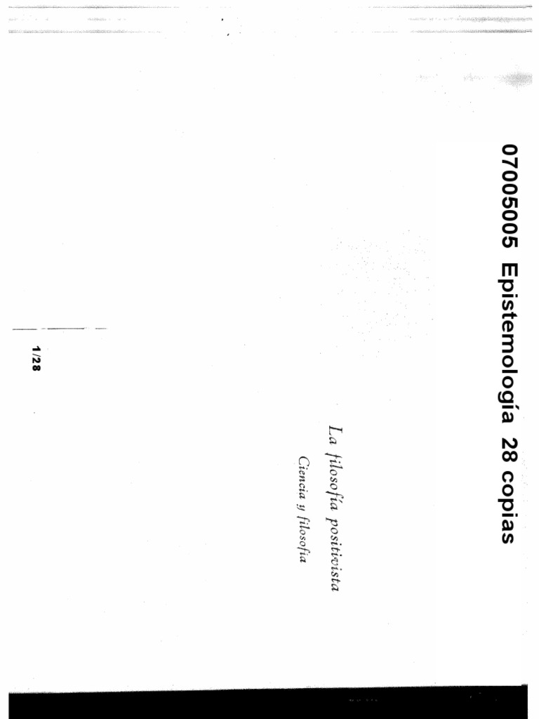 KOLAKOWSKI - La Filosofía Positiva, Caps 1 y 8 | PDF