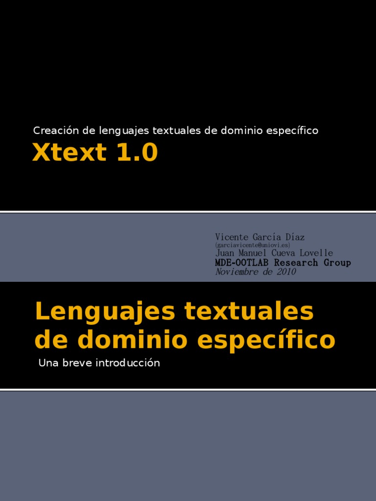 Xtext (Lenguajes de Dominio Específico Textuales) | PDF | Eclipse (software) | Entorno de ...