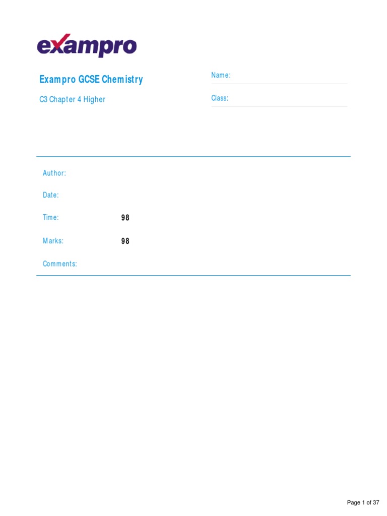 Chemistry - c8 Chemical Analysis | PDF | Chlorine | Sodium