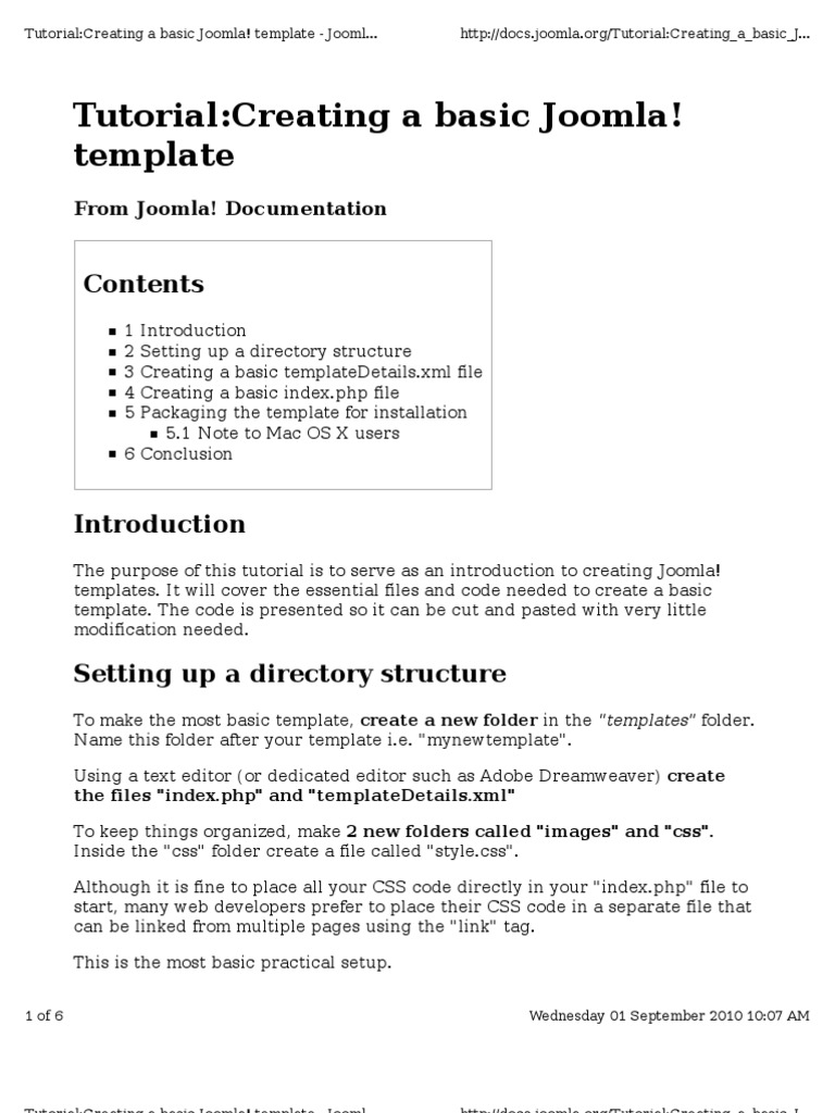 Tutorial:Creating A Basic Joomla! Template | PDF | Cascading Style Sheets | Html