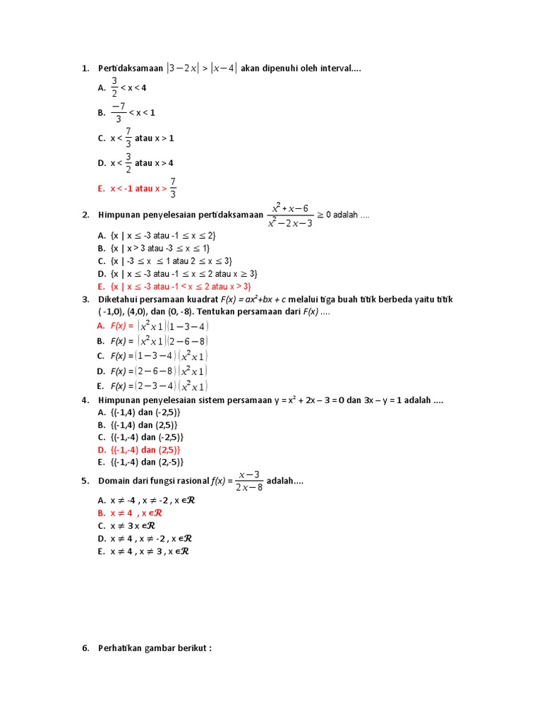 Cadangan US Matematika Wajib Faldi | PDF