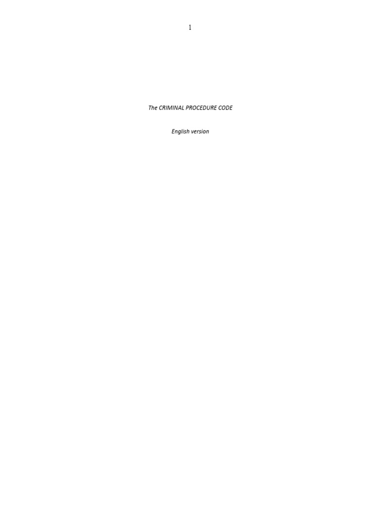 1963 Criminal Procedure Code of Somalia - English Version | PDF ...