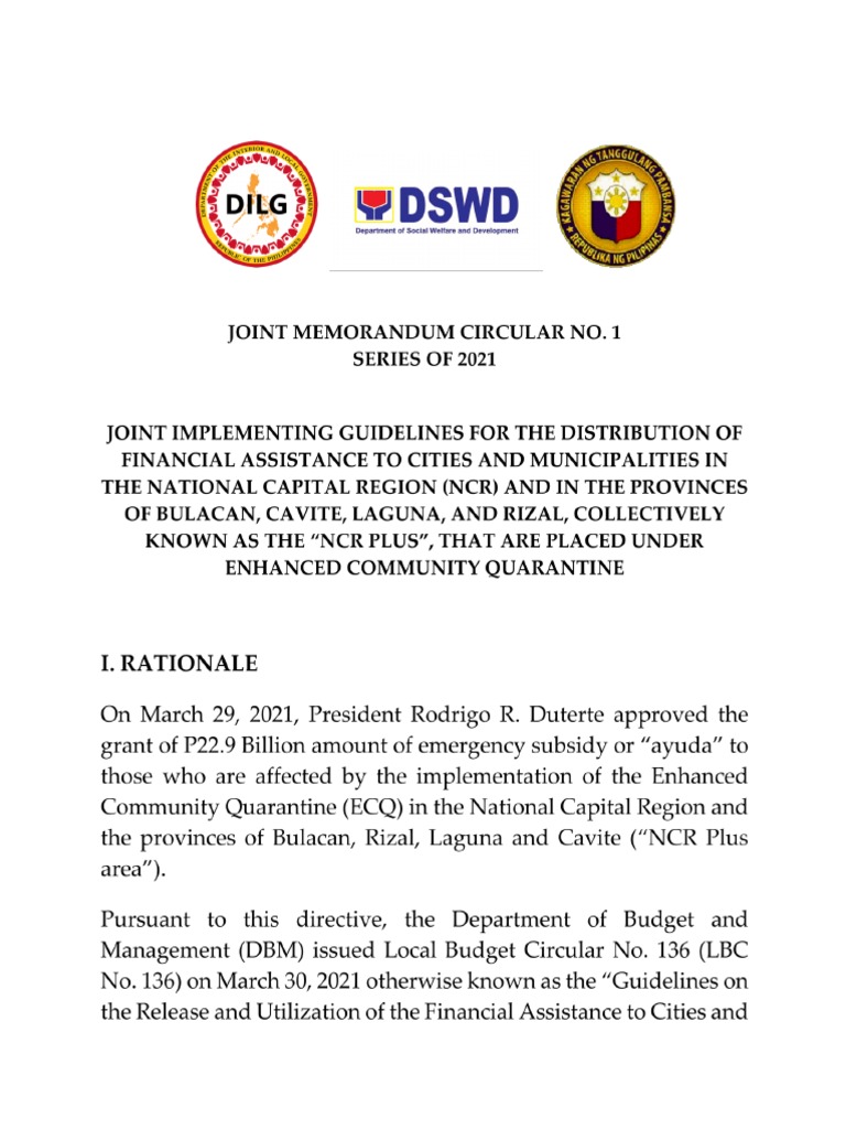 JMC DSWD Dilg DND e Signed | PDF JMC DSWD Dilg DND e Signed | PDF