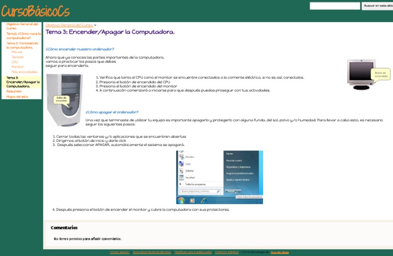 Tema 3 - Encender - Apagar La Computadora. | PDF