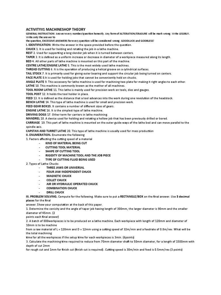Machine Shop Activities | PDF | Grinding (Abrasive Cutting) | Machining