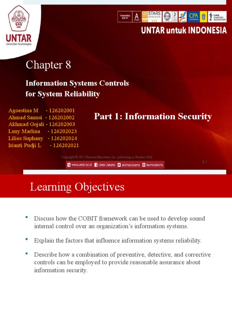 Part 1: Information Security: Information Systems Controls For System ...