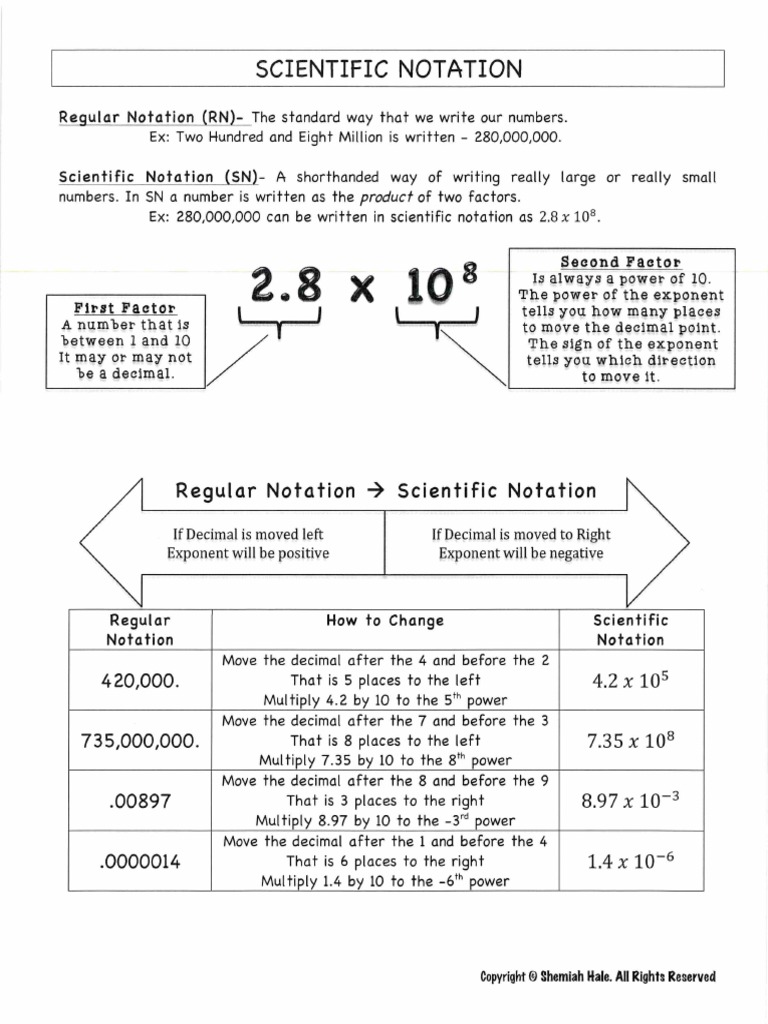 3-Intro To Sci Notation Notes | PDF