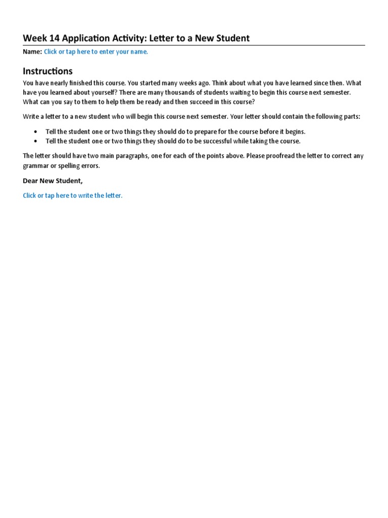 Pc101 Document w14ApplicationActivityTemplate | PDF | Career & Growth | Self-Improvement