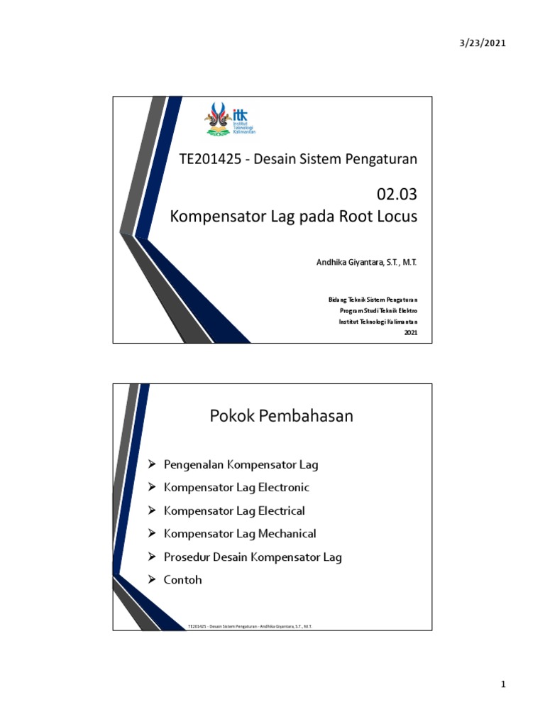 Desain Kompensator Lag dalam Sistem Pengaturan | PDF