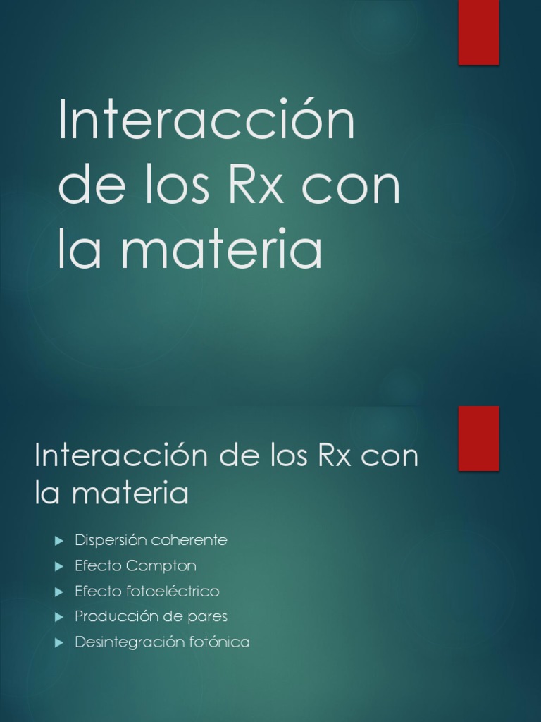 Interacción de Rayos X y Materia | PDF | Rayo X | Electrón