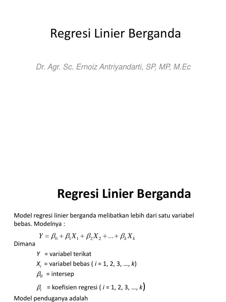 Regresi Linier Berganda | PDF