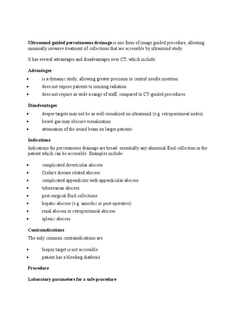Ultrasound Guided Percutaneous Drainage | PDF | Diseases And Disorders ...