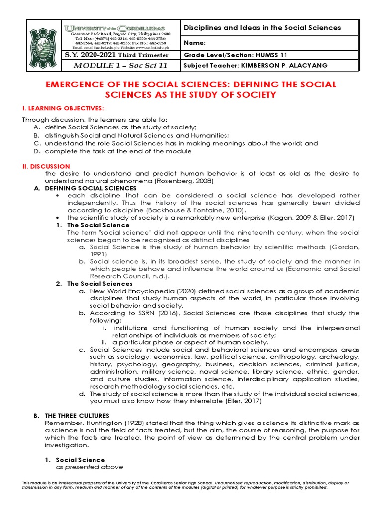 Module 1 Diss | PDF | Social Science | Science