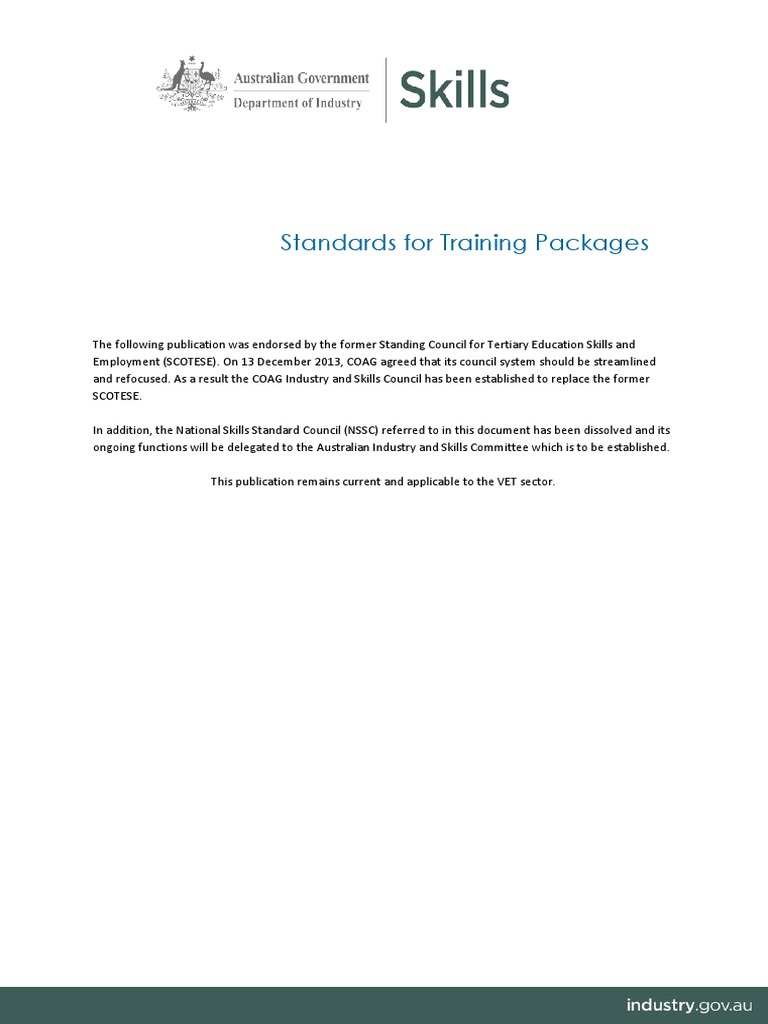 Standards For Training Packages | PDF | Creative Commons License ...