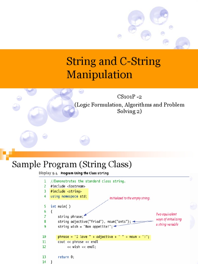 6 - String and C String Manipulation | PDF | String (Computer Science) | Parameter (Computer ...