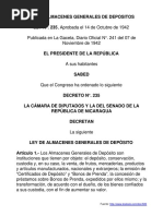 Reglamento de La Ley de Almacenes Generales de Depósito | PDF ...
