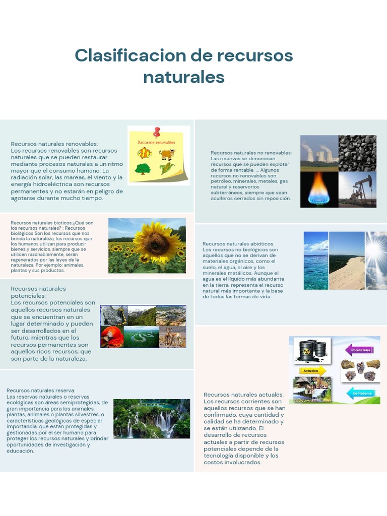 Clasificacion de Recursos Naturales | PDF | Energía renovable | Naturaleza