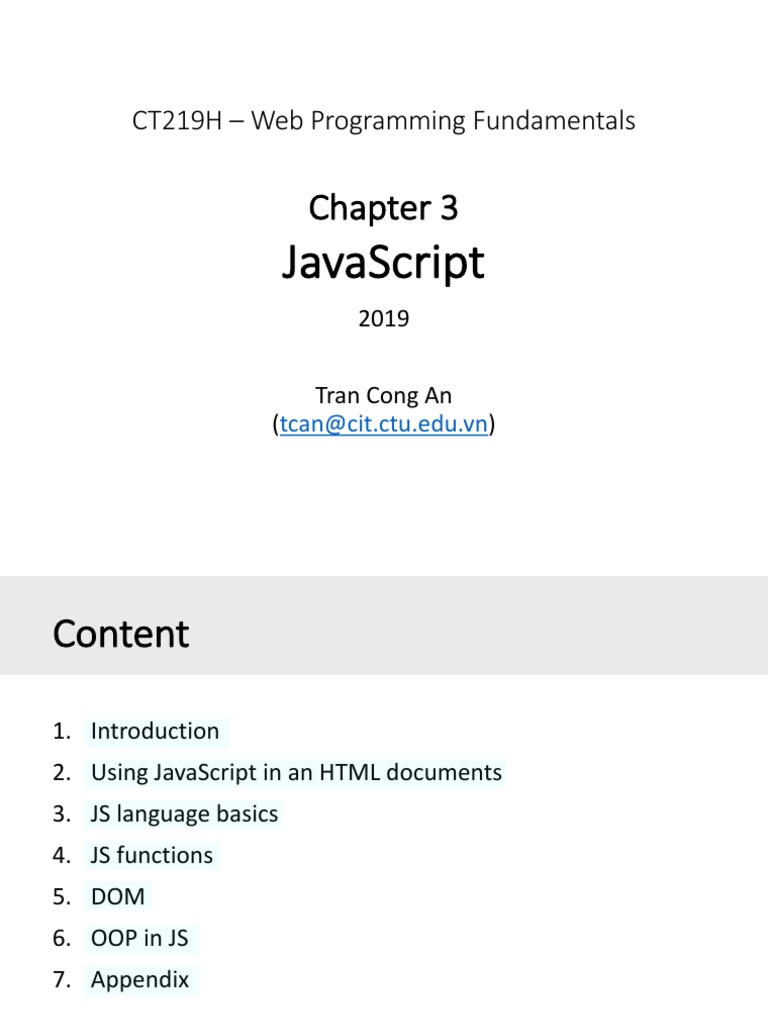 Ch3 - JavaScript | PDF | Java Script | Data Type