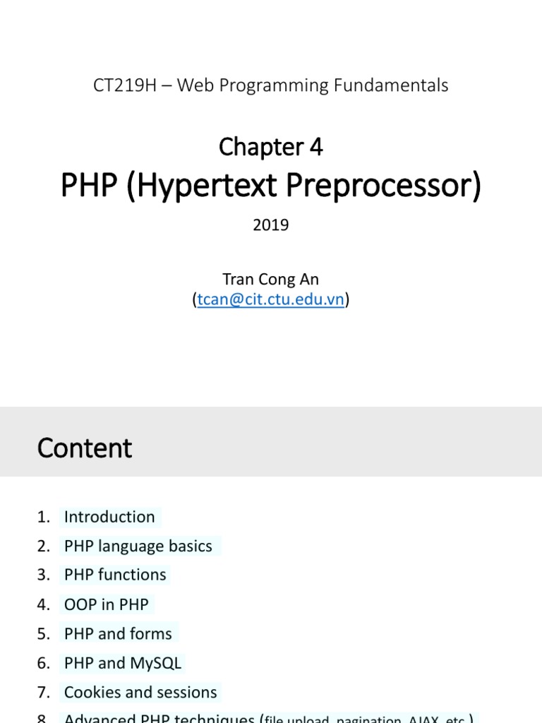 Ch4 - PHP | PDF | Ajax (Programming) | Method (Computer Programming)