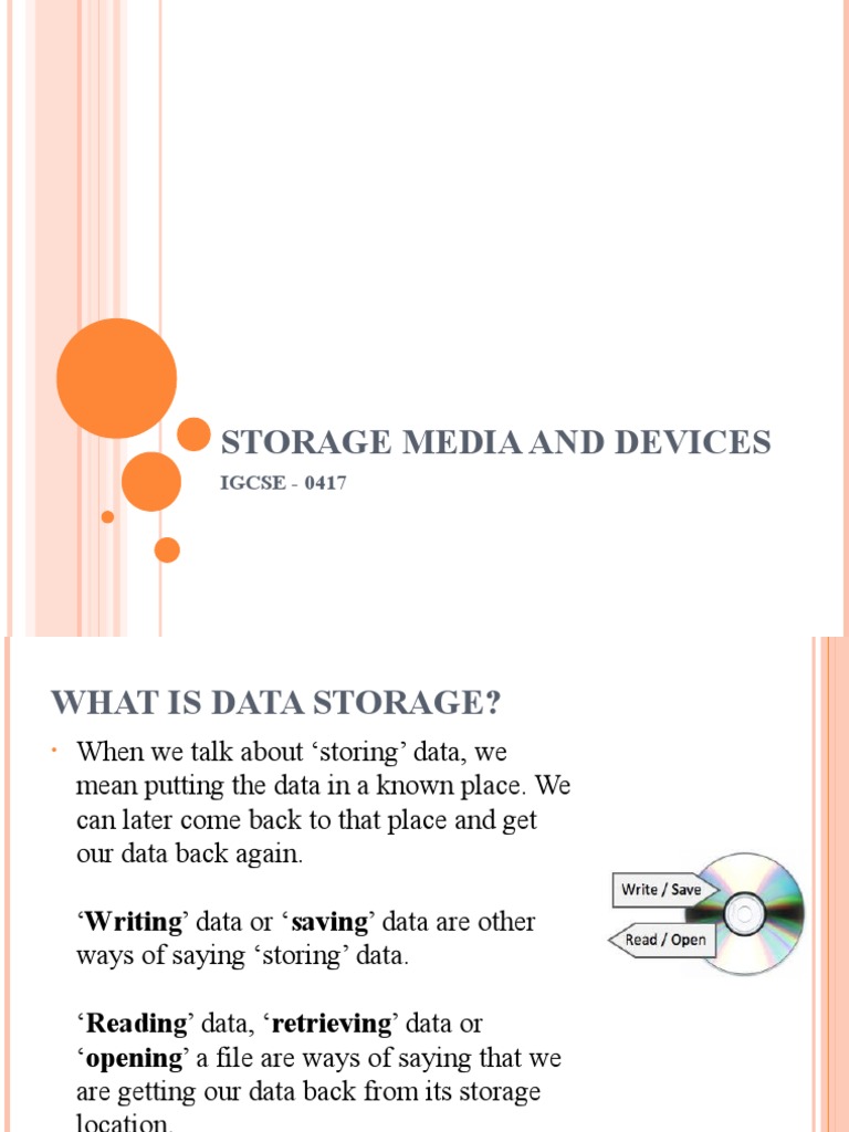 Storage Media and Devices: IGCSE - 0417 | PDF | Computer Data Storage ...