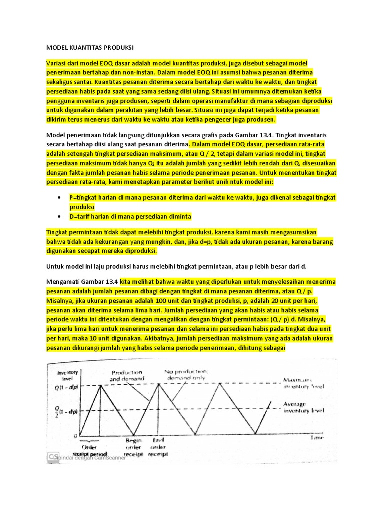 Model Kuantitas Produksi EOQ | PDF