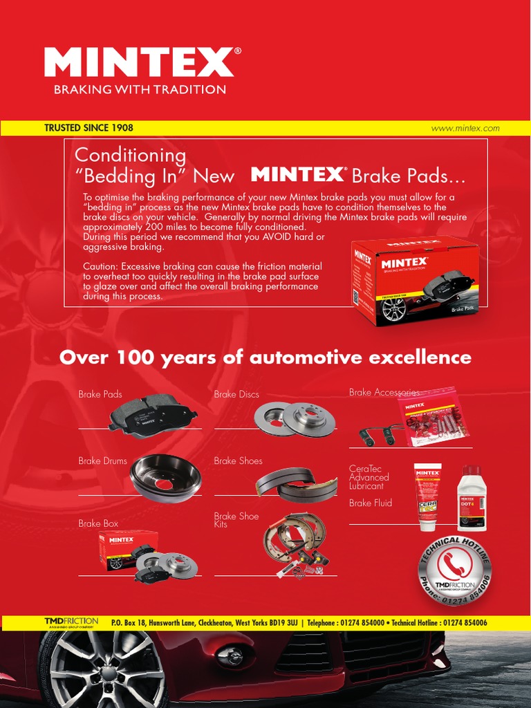 Optimizing Mintex Brake Pad Performance | PDF | Brake | Vehicle Parts