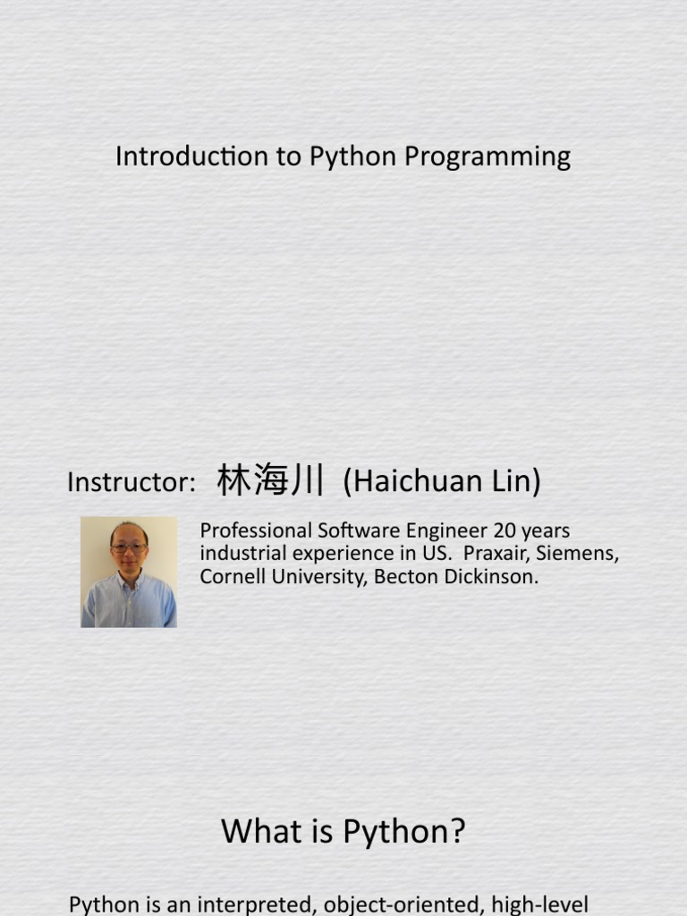 Introduction To Python Programming | PDF | Python (Programming Language) | Integrated ...