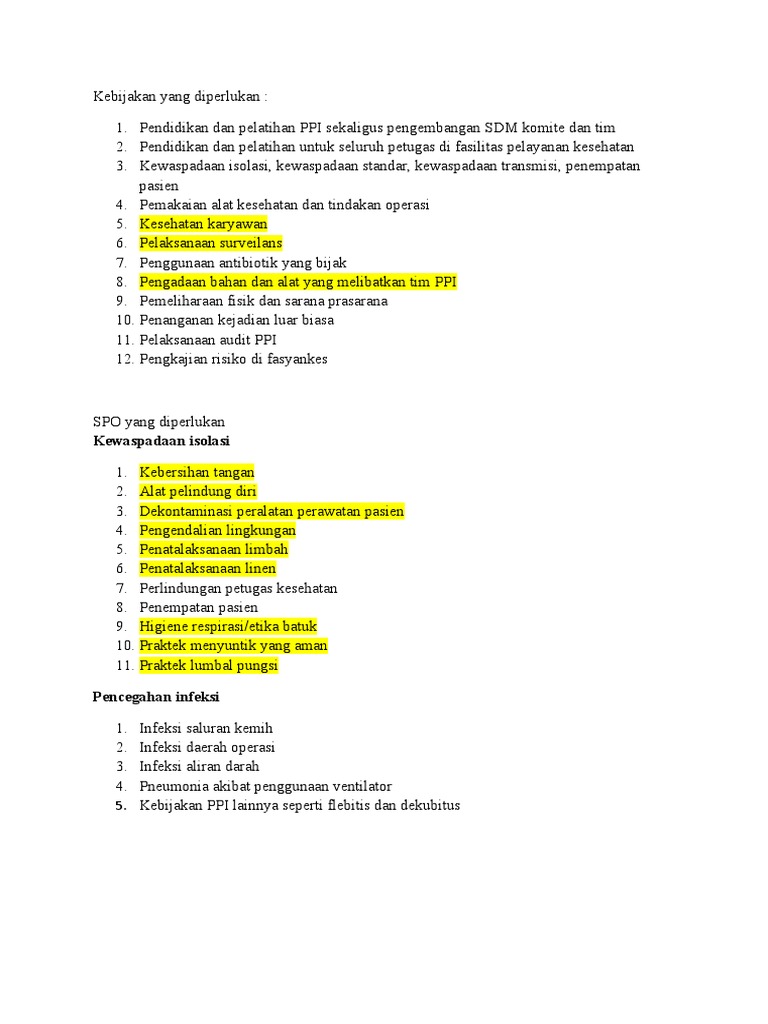 Kebijakan Dan SPO PPI | PDF