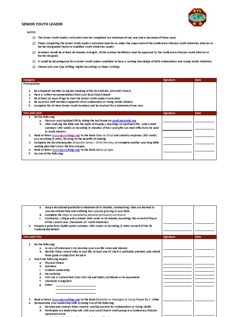 Preparing Youth for Leadership: Notes on the Requirements and ...