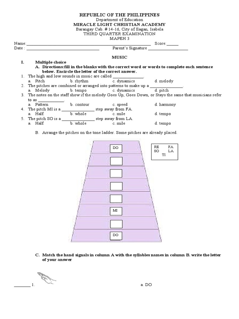 MAPEH Third Quarter Exam | PDF | Typefaces | Logos