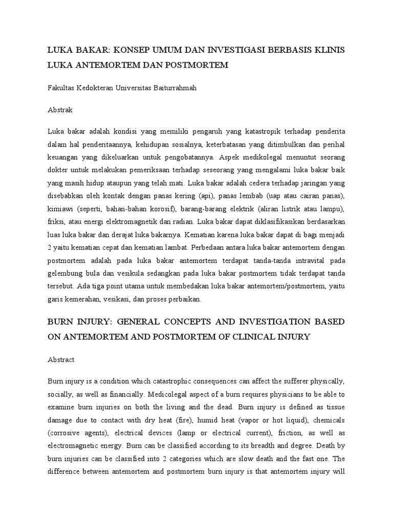 LUKA BAKAR Forensik | PDF