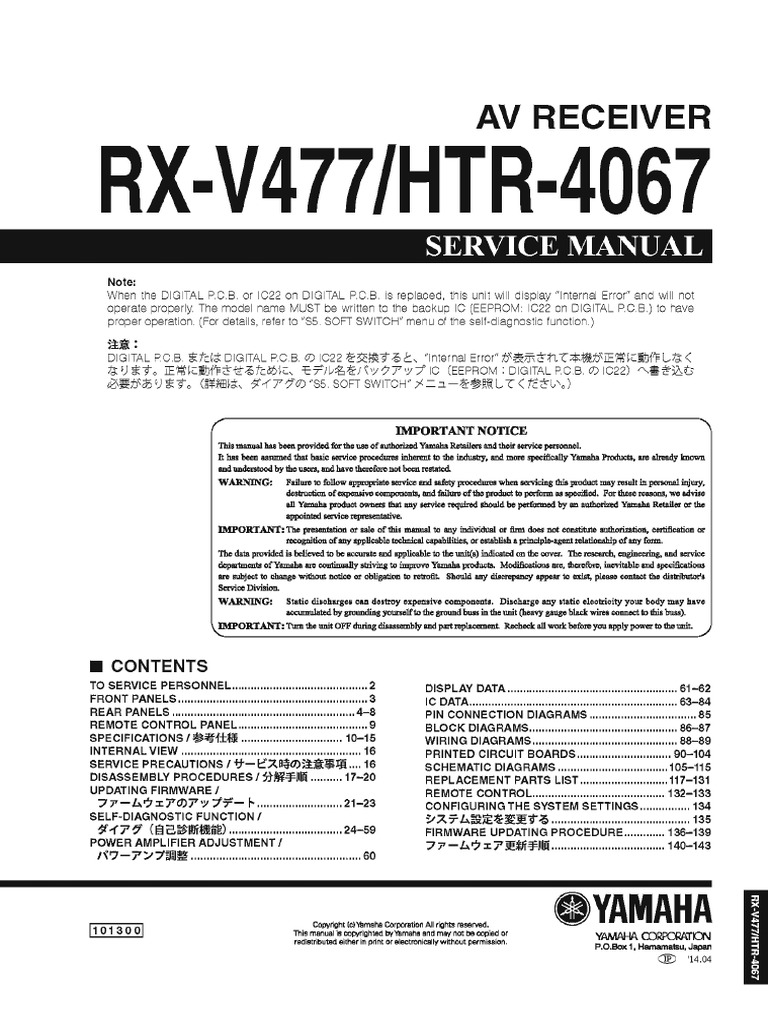 Yamaha+Rx v477 | PDF