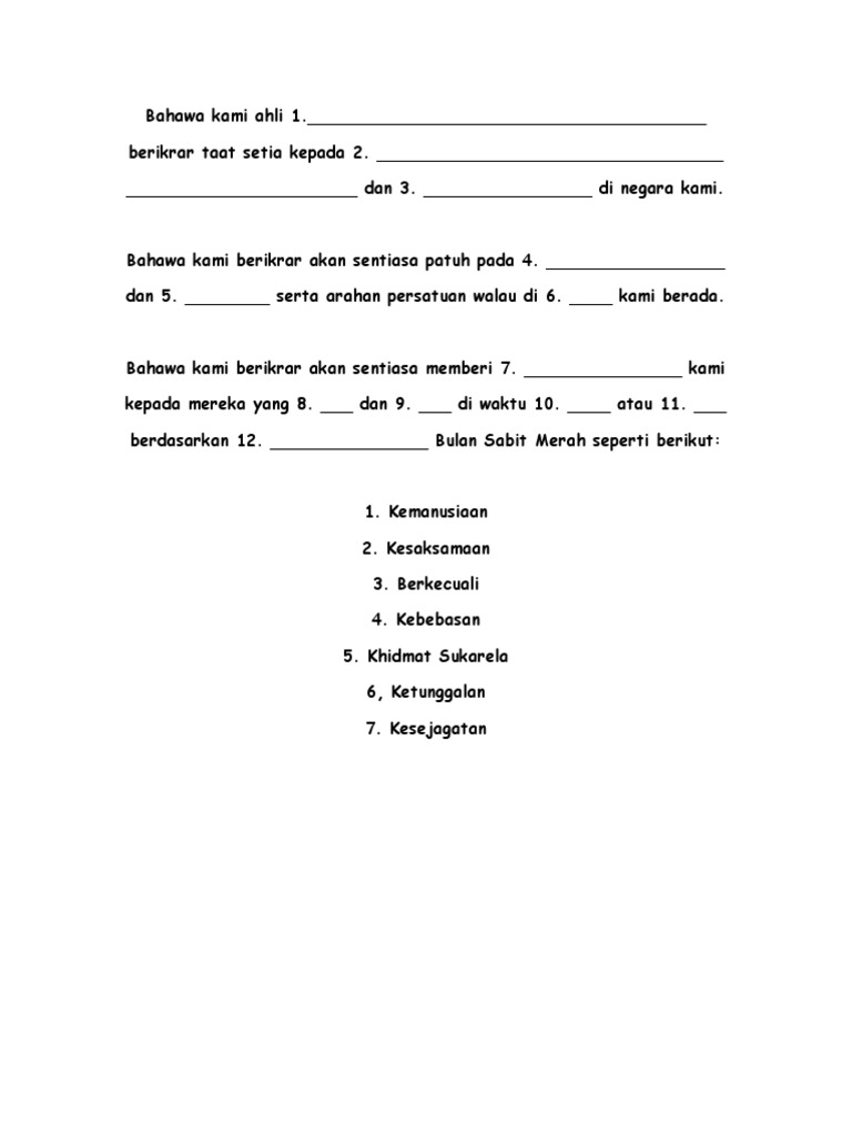 Latihan Ikrar BSMM | PDF