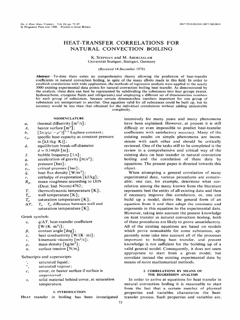 Heat-Transfer Correlations For Natural Convection Boiling | PDF | Heat ...