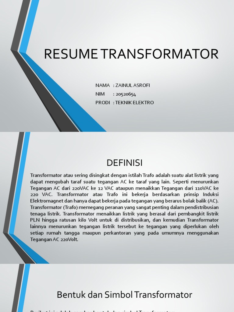 Resume Transformator | PDF