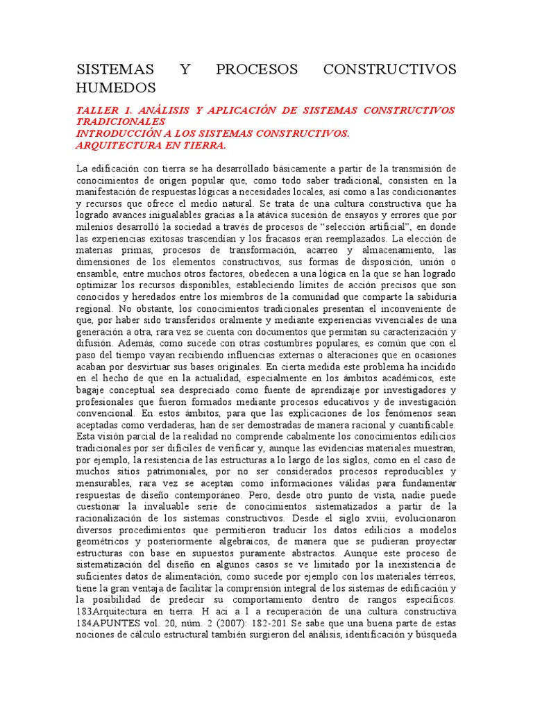Sistemas y Procesos Constructivos Humedos | PDF | Arcilla | Suelo