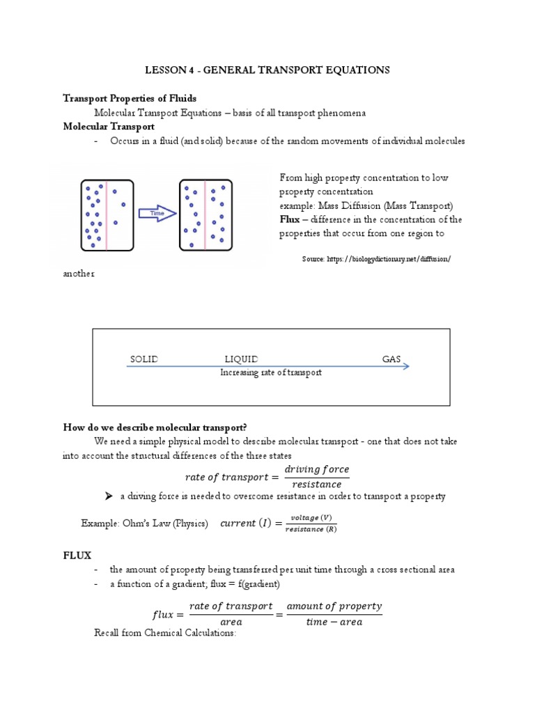 Understanding Transport Equations | PDF | Transport Phenomena ...
