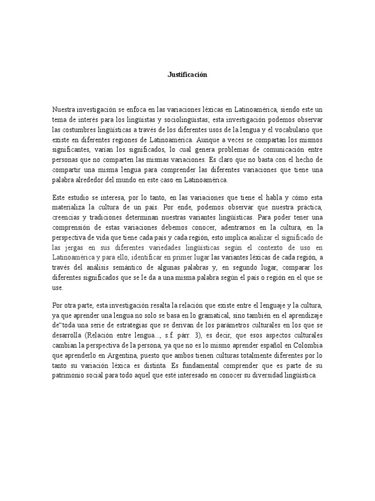 Justificación | PDF | Palabra | Léxico