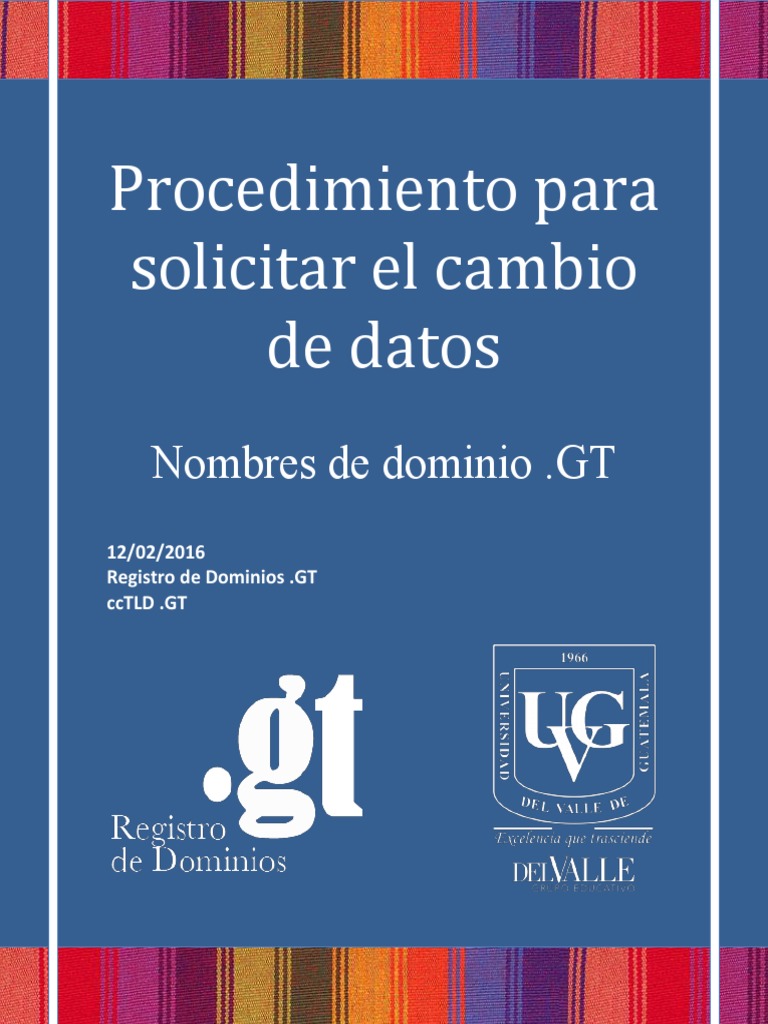 Cambio de Datos para Dominios .GT | PDF | sistema de nombres de dominio ...