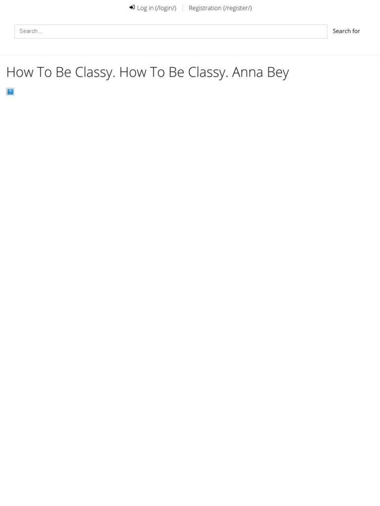 How To Be Classy. How To Be Classy. Anna Bey - PDF | PDF | Etiquette ...
