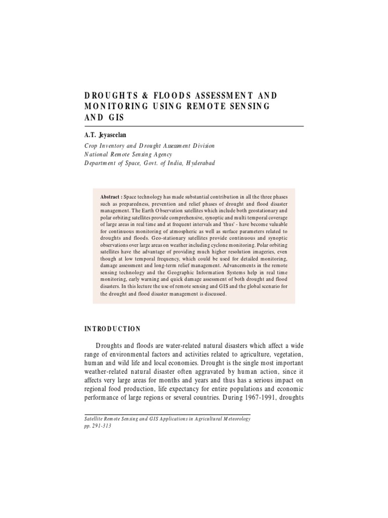 Droughts & Floods Assessment - RS - Gis | PDF | Flood | Precipitation