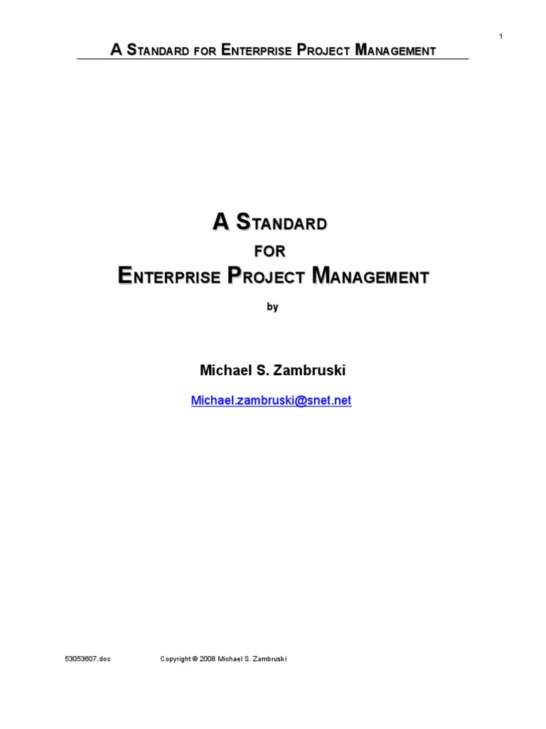 A Standard For Enterprise Project Management - CD Version 06-28-2008 ...