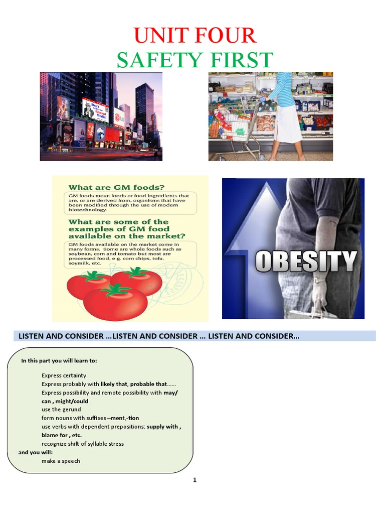 UNIT FOUR 3.AS SAFETY FIRST REDONE - Doc Version 1 | PDF | Noun | Verb