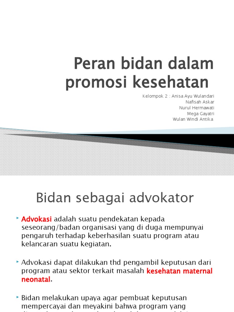Peran Bidan Dalam Promosi Kesehatan Pdf