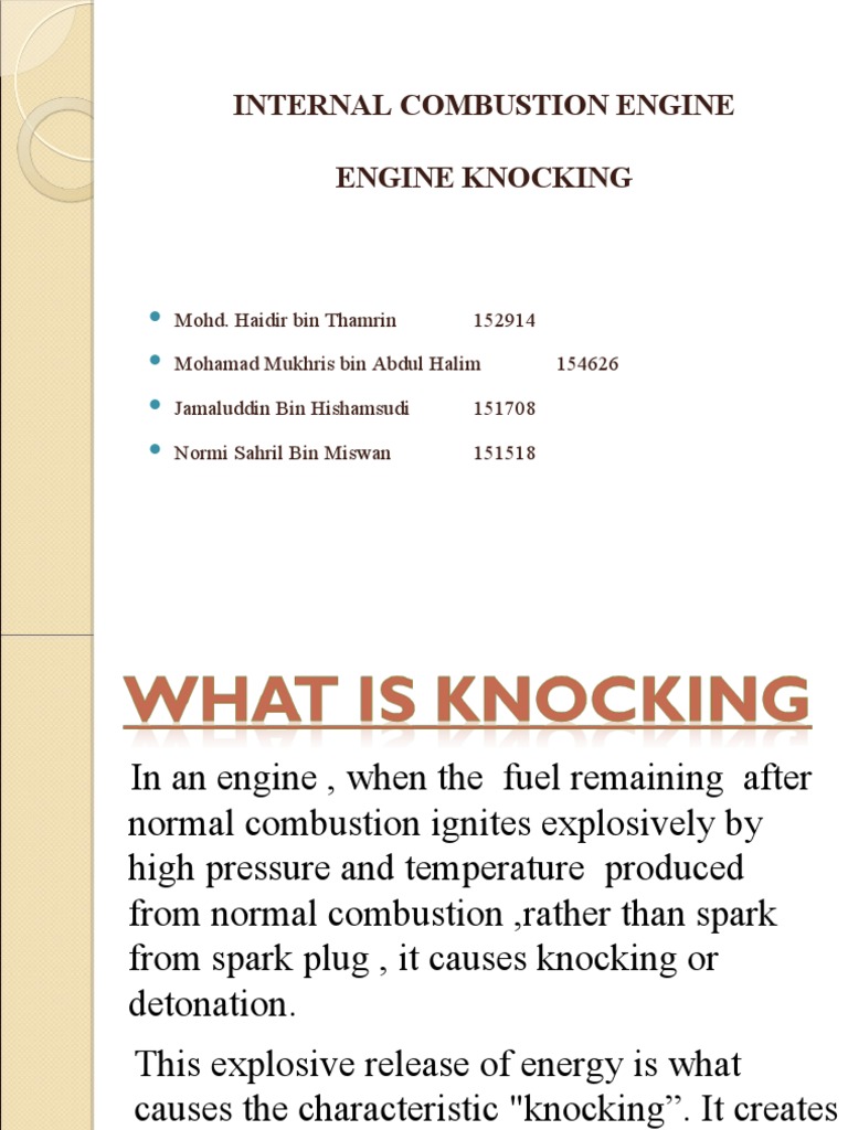 Internal Combustion Engine - Engine Knocking | PDF | Internal ...