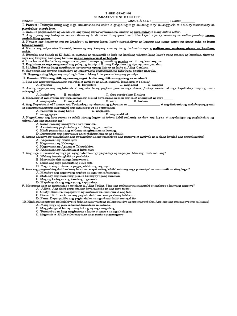 ST 1 GR.5 Epp Ict | PDF