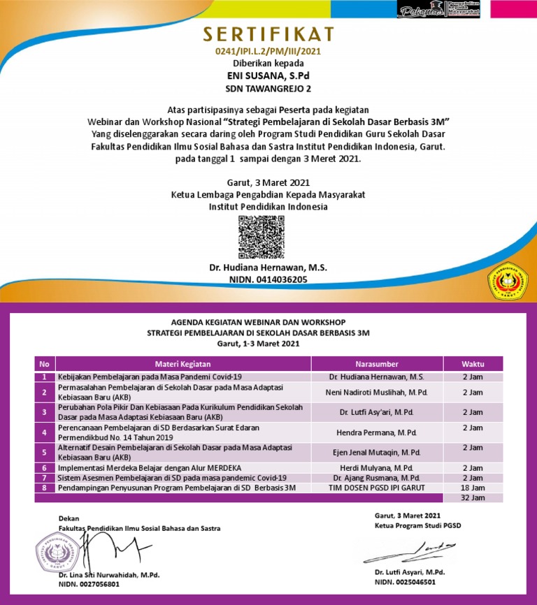 Sertifikat Eni Susana, S.PD | PDF