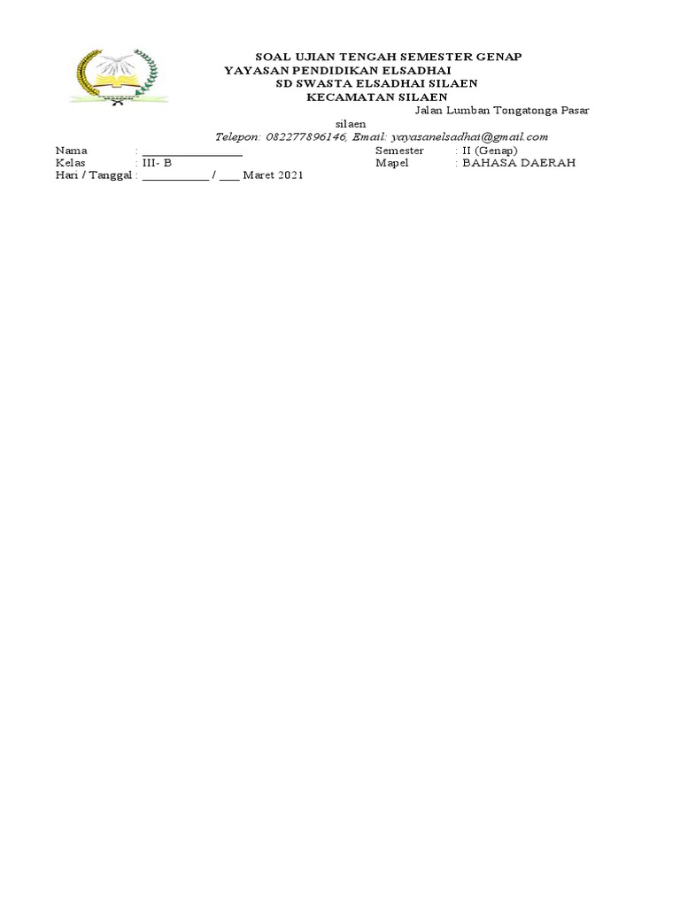 Uts Bahasa Daerah | PDF