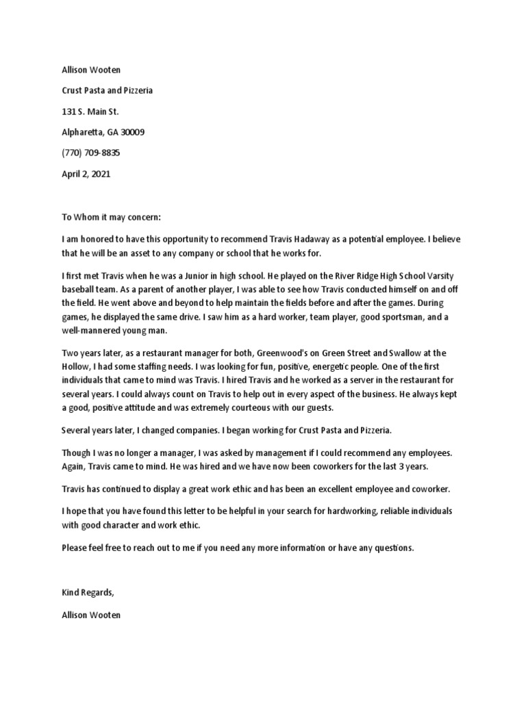 Allison Letter | PDF | Sports & Recreation