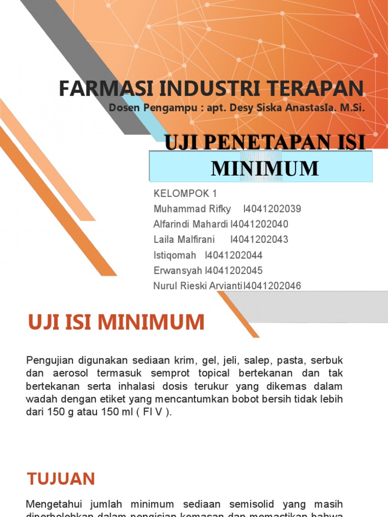 Uji Isi Minimum Farmakope | PDF | Business | Business Economics
